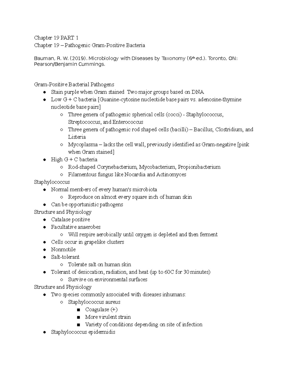 Chapter 19 Pathogenic Gram-Positive Bacteria - Chapter 19 PART 1 ...