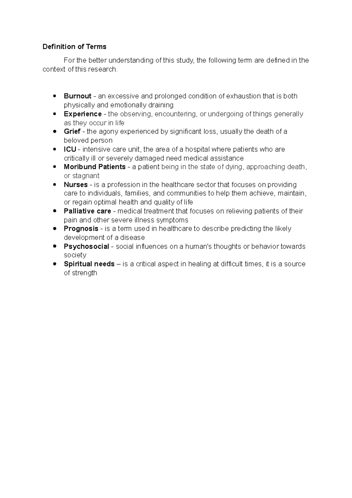 Definition of Terms - llo - Definition of Terms For the better ...