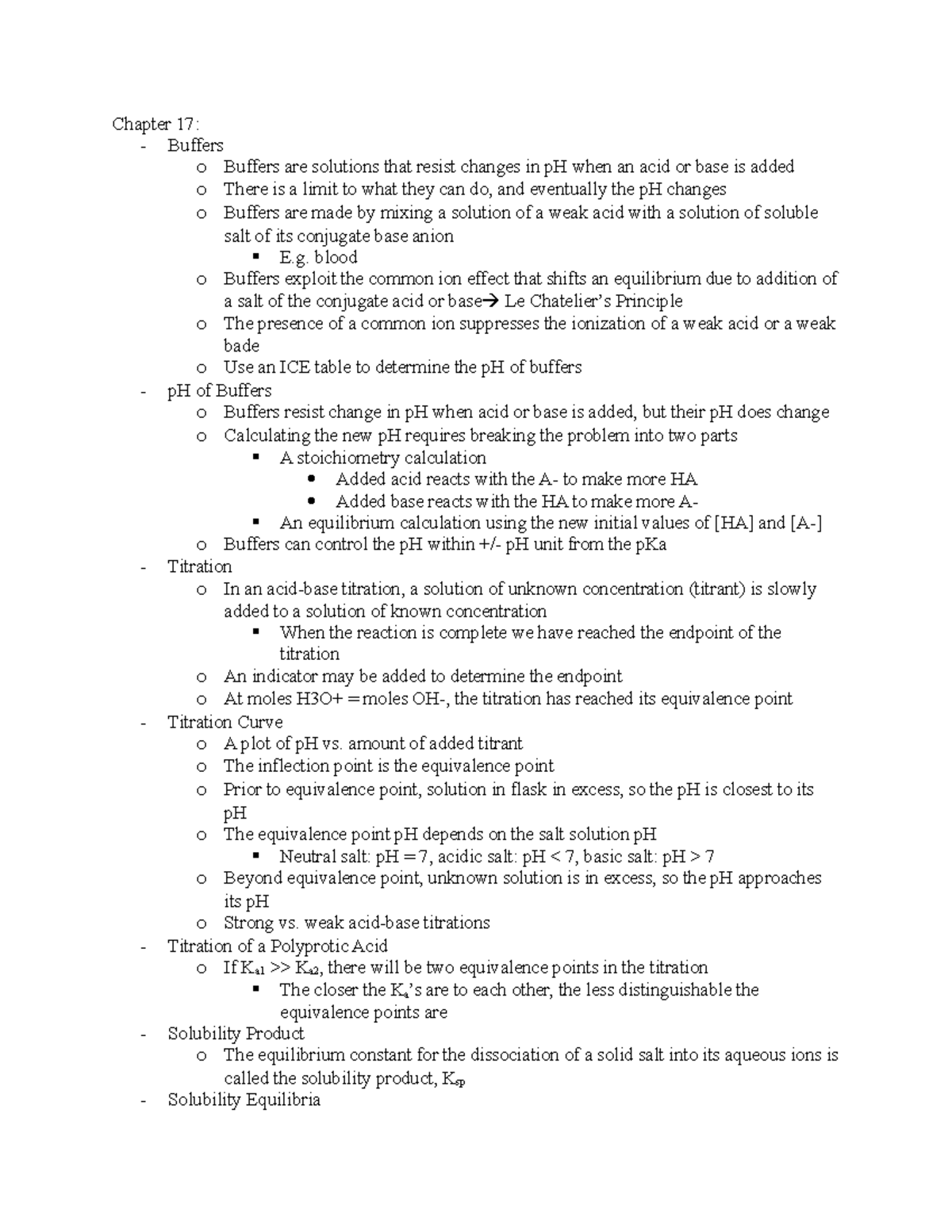 Chapter 17 Notes - Chapter 17: - Buffers o Buffers are solutions that ...