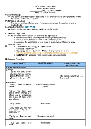 4as-lesson-plan - 4A's lesson plan - Lesson Plan in Science (4 A’s ...
