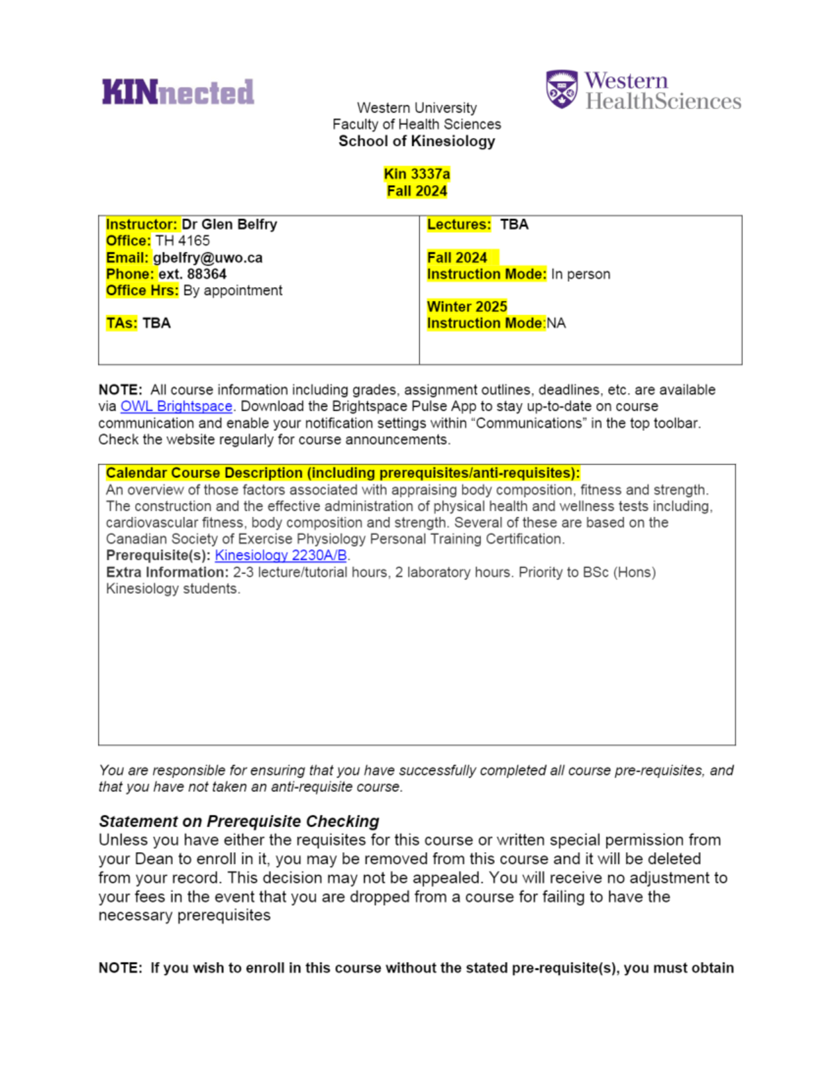 Kin 3337 Aug 20 Course Outline Template 2024-2025 Dates - KINnected ...
