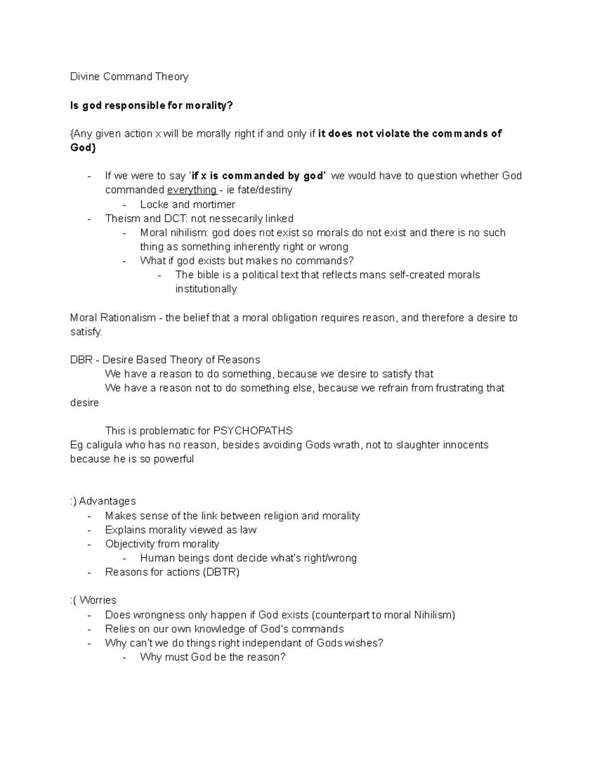Divine Command Theory - Lecture notes 2 - Divine Command Theory Is god ...
