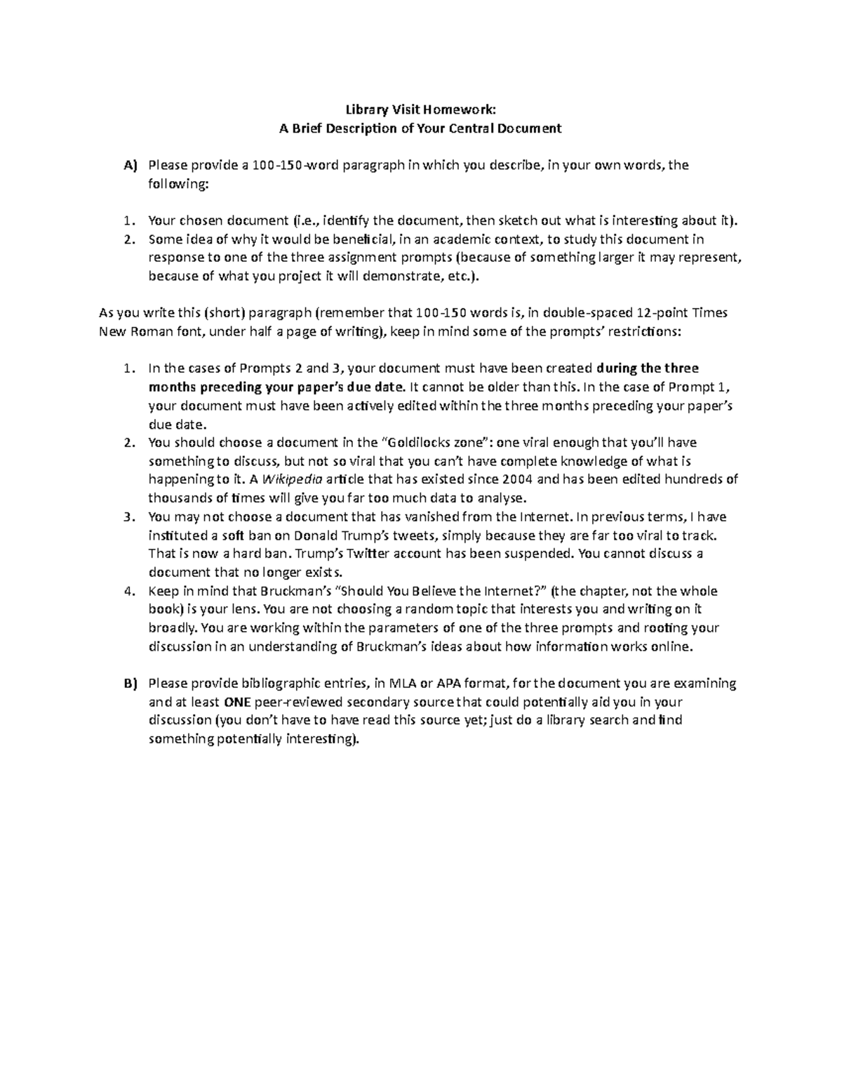 205 library visit homework 2022 fall - Library Visit Homework: A Brief ...