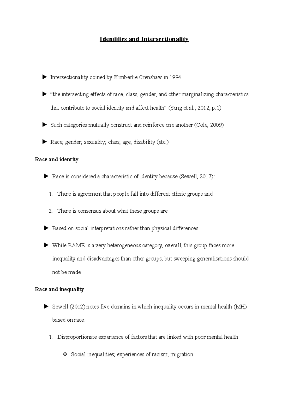 Identities and Intersectionality - , 2012, p) Such categories mutually ...