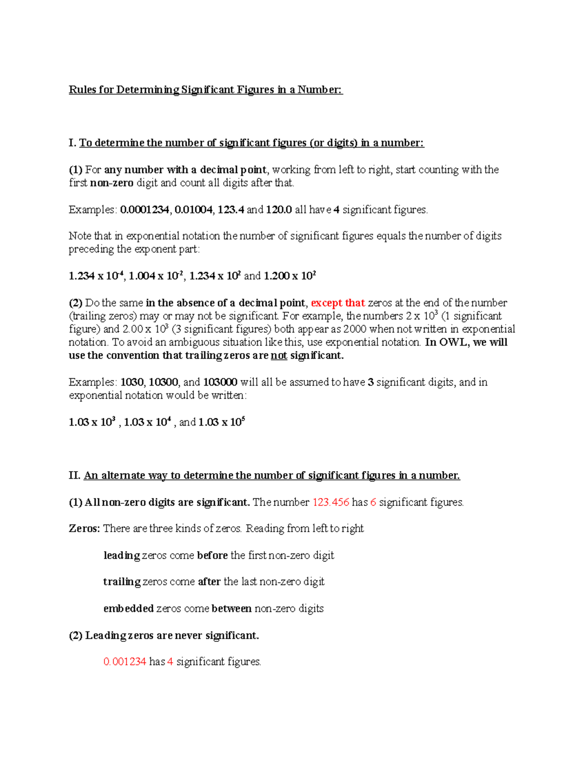 Rules for Determining Significant Figures in a Number - To determine ...