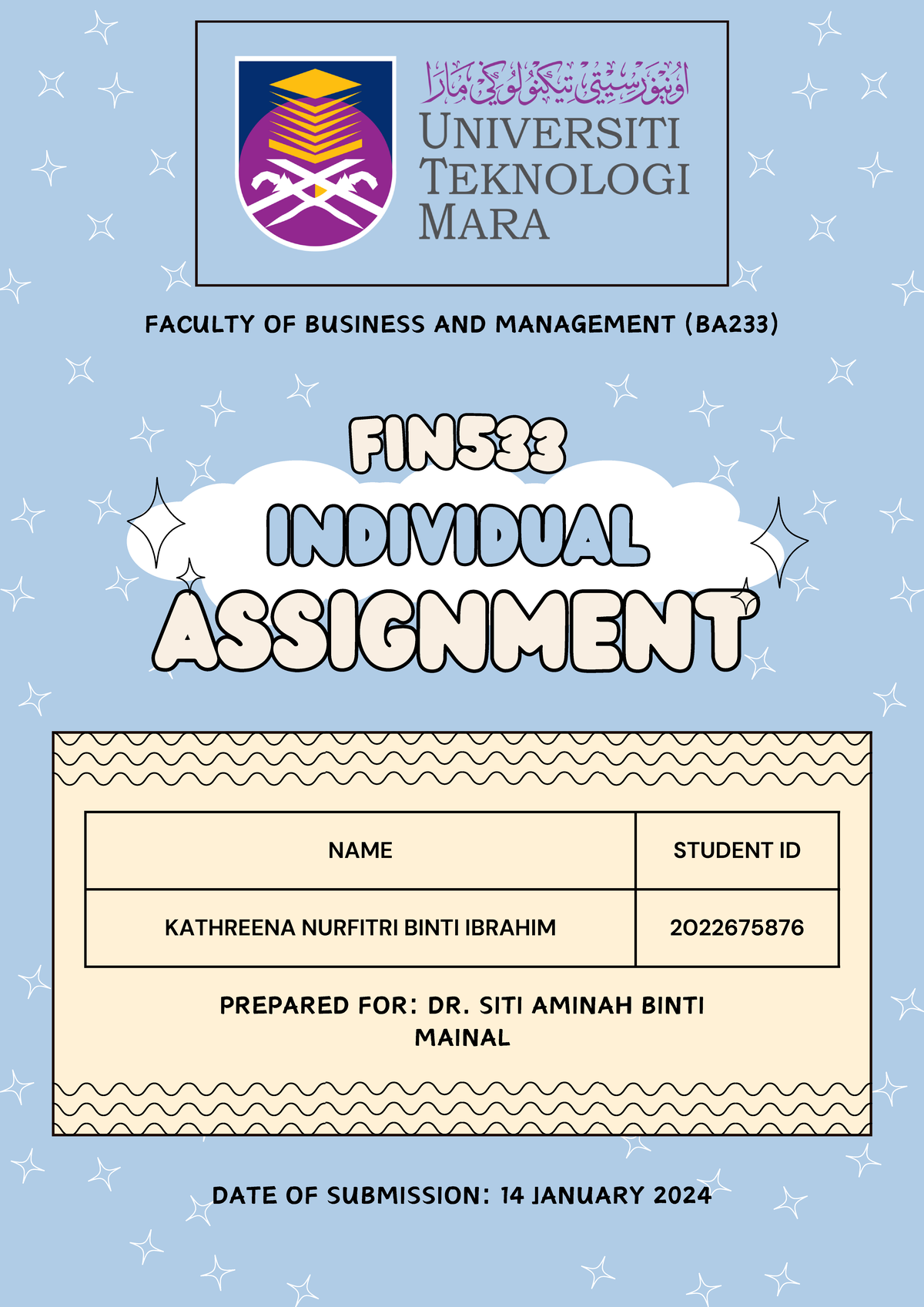 FINANCIAL PLANNING - assignmentassignment individualindividual fin 533 ...