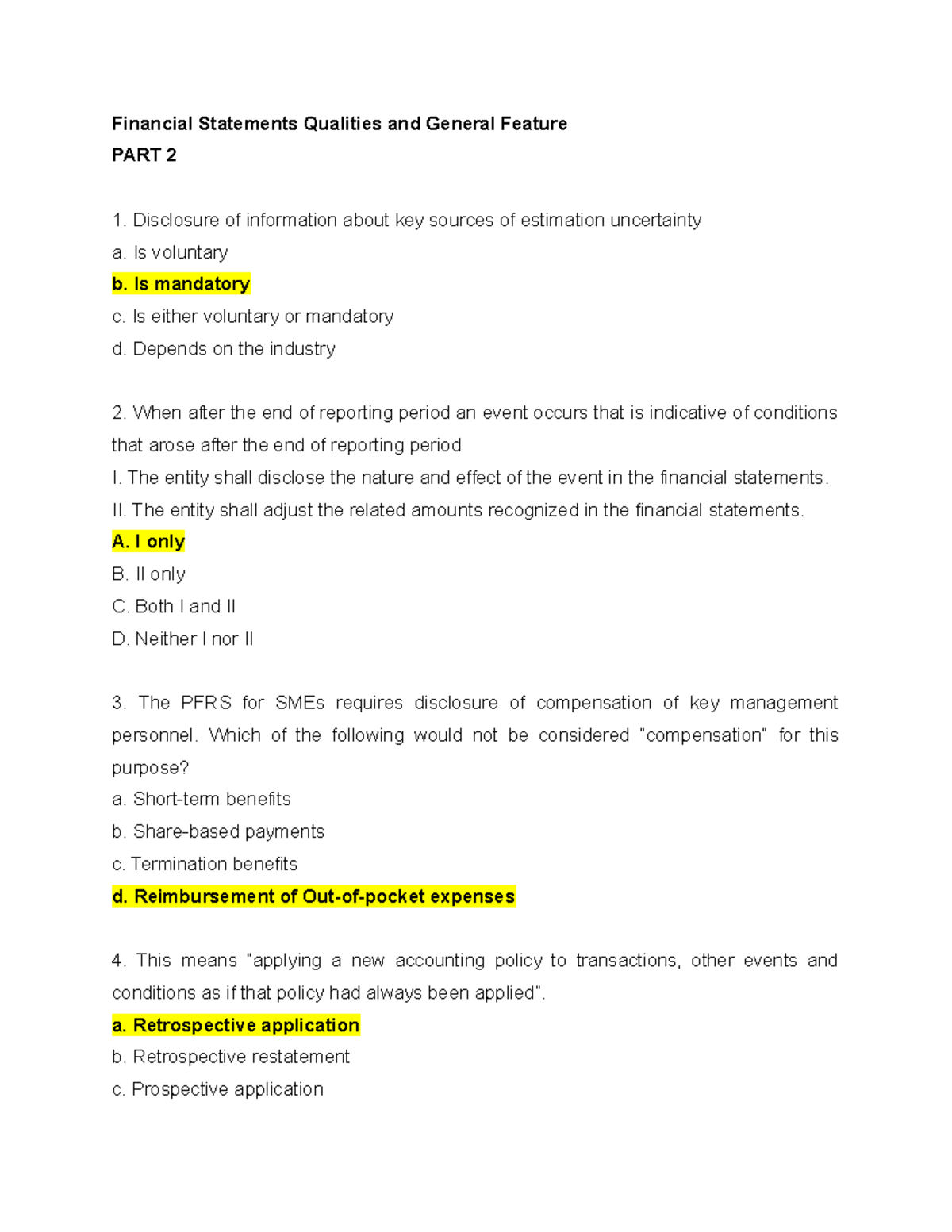 Financial Statements Qualities and General Feature PART 2 - Financial ...