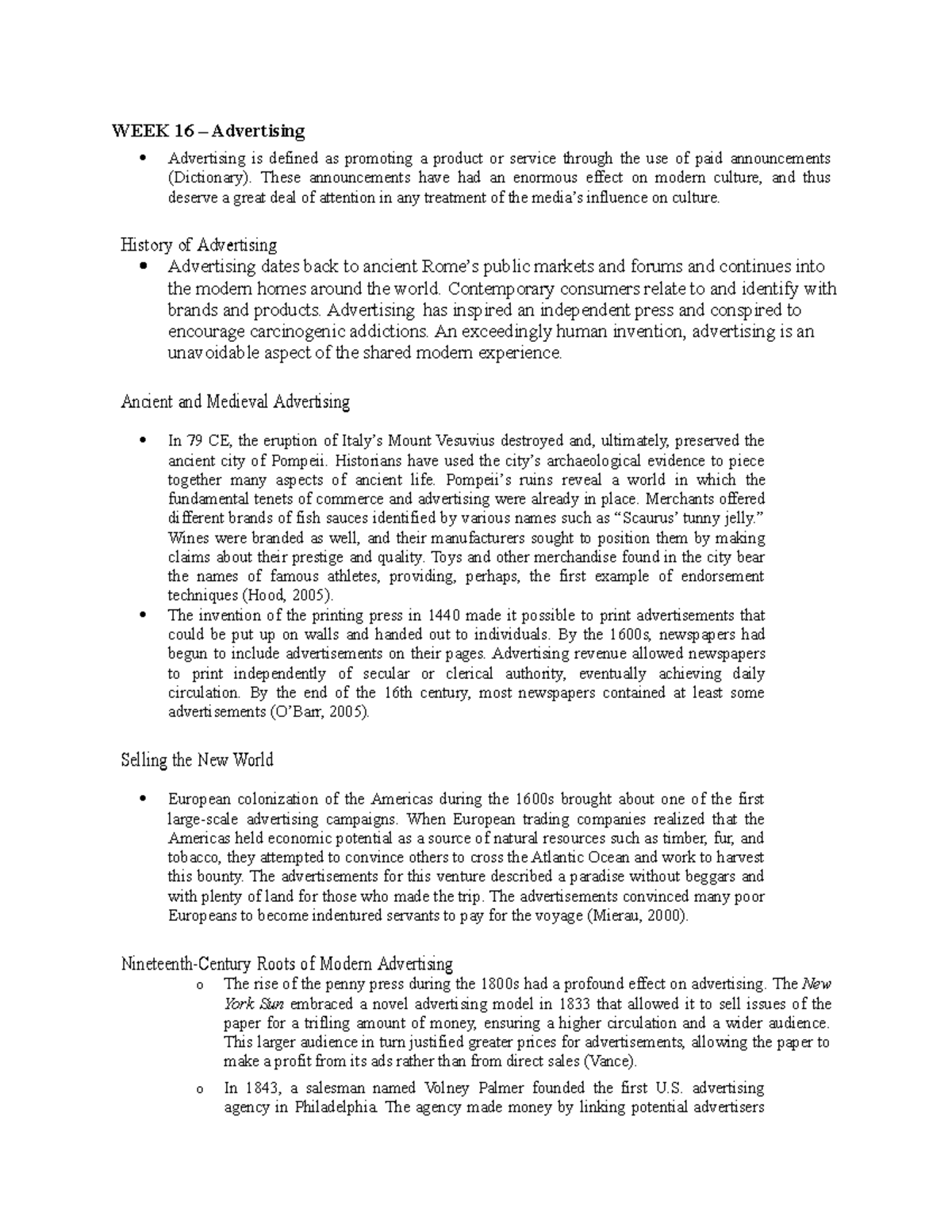 History of Advertising - Studocu