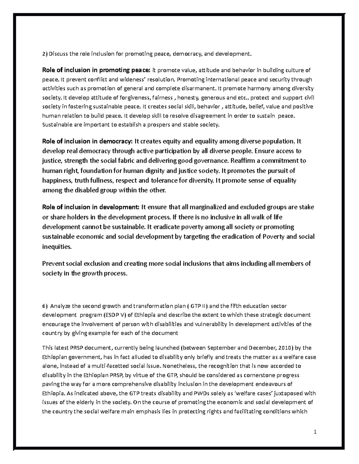 The general concepts of inclusive educations, its fundamental ...