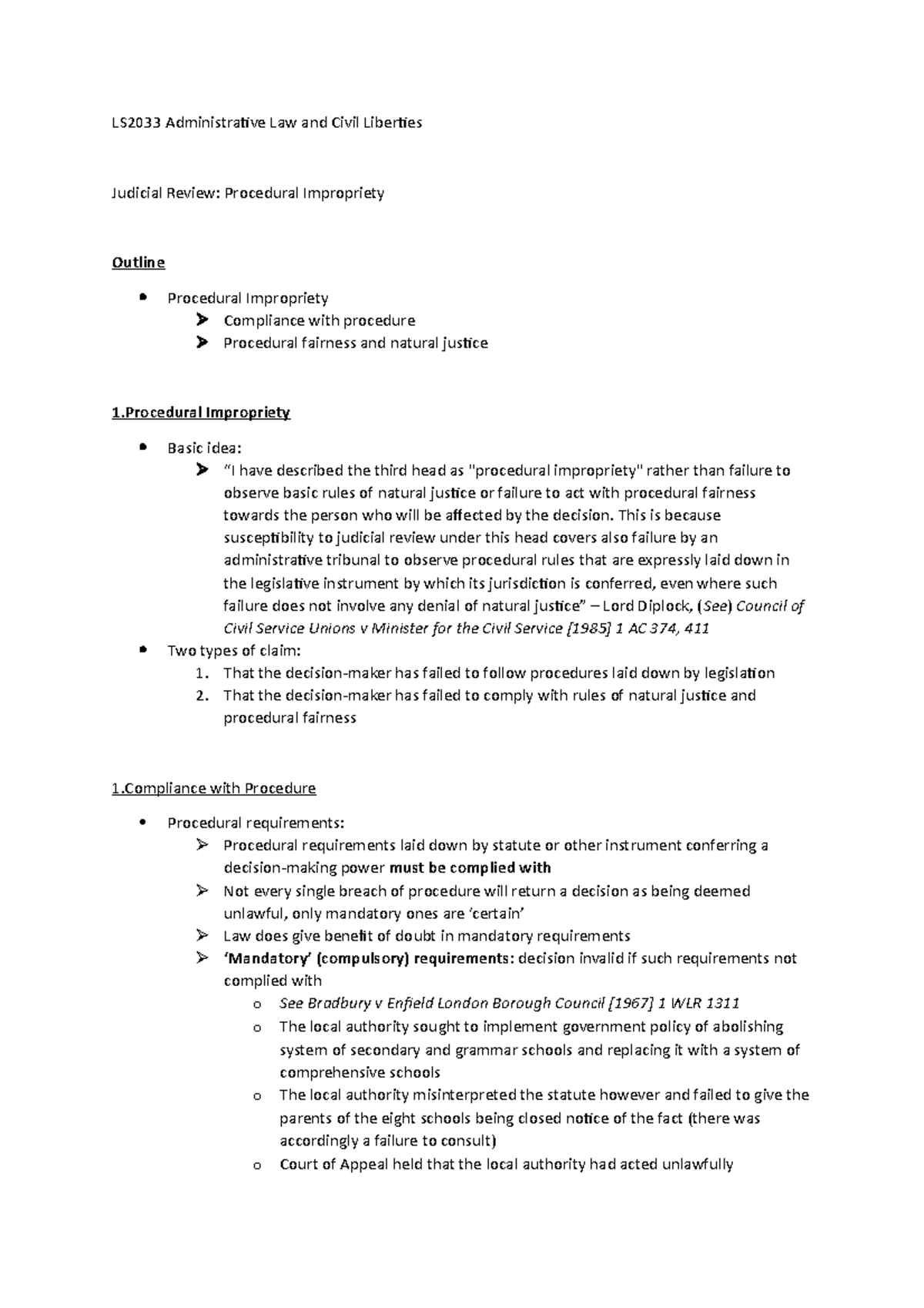 6. JR - Procedural Impropriety - LS2033 Administrative Law and Civil ...