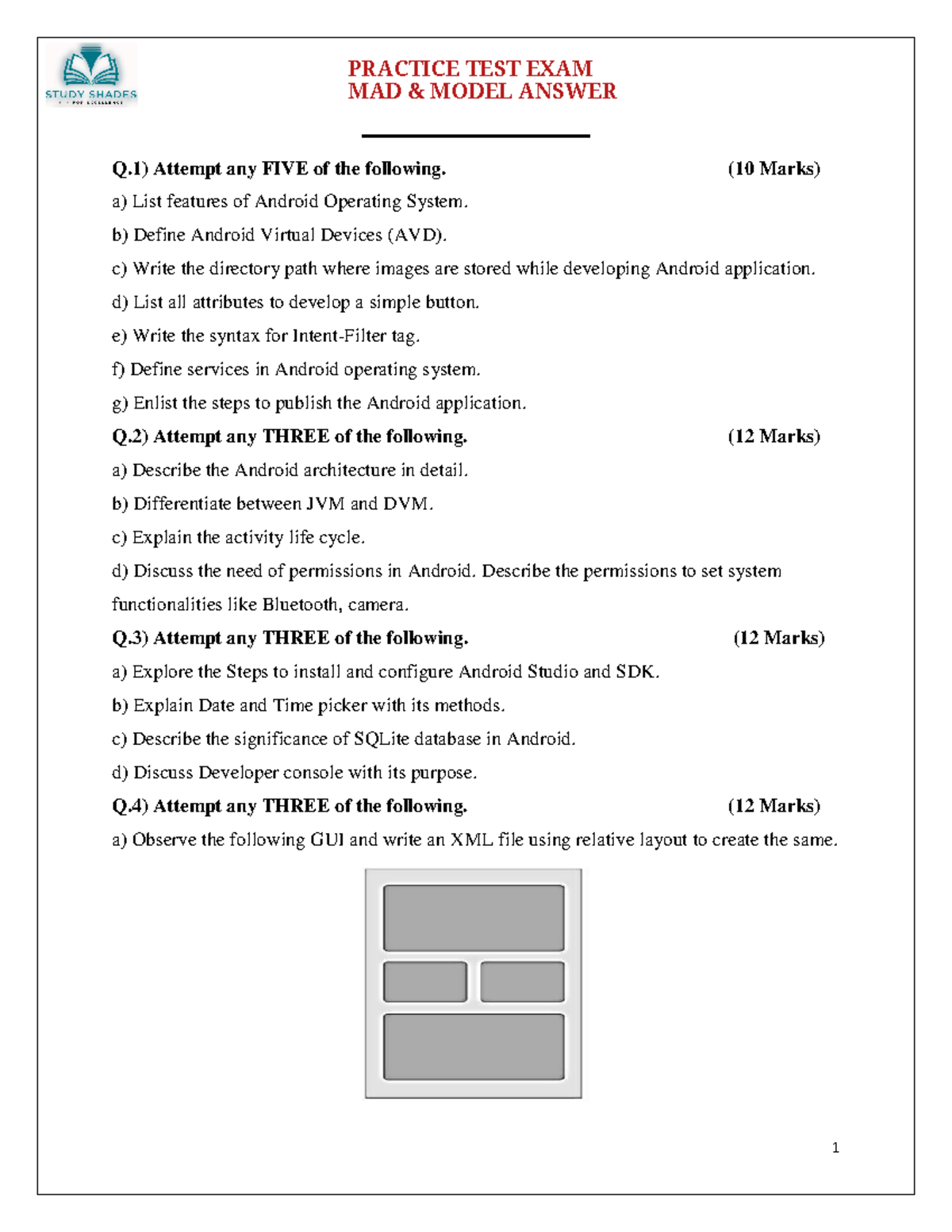 Practice TEST Model Answer MAD 22617 - Q) Attempt any FIVE of the ...