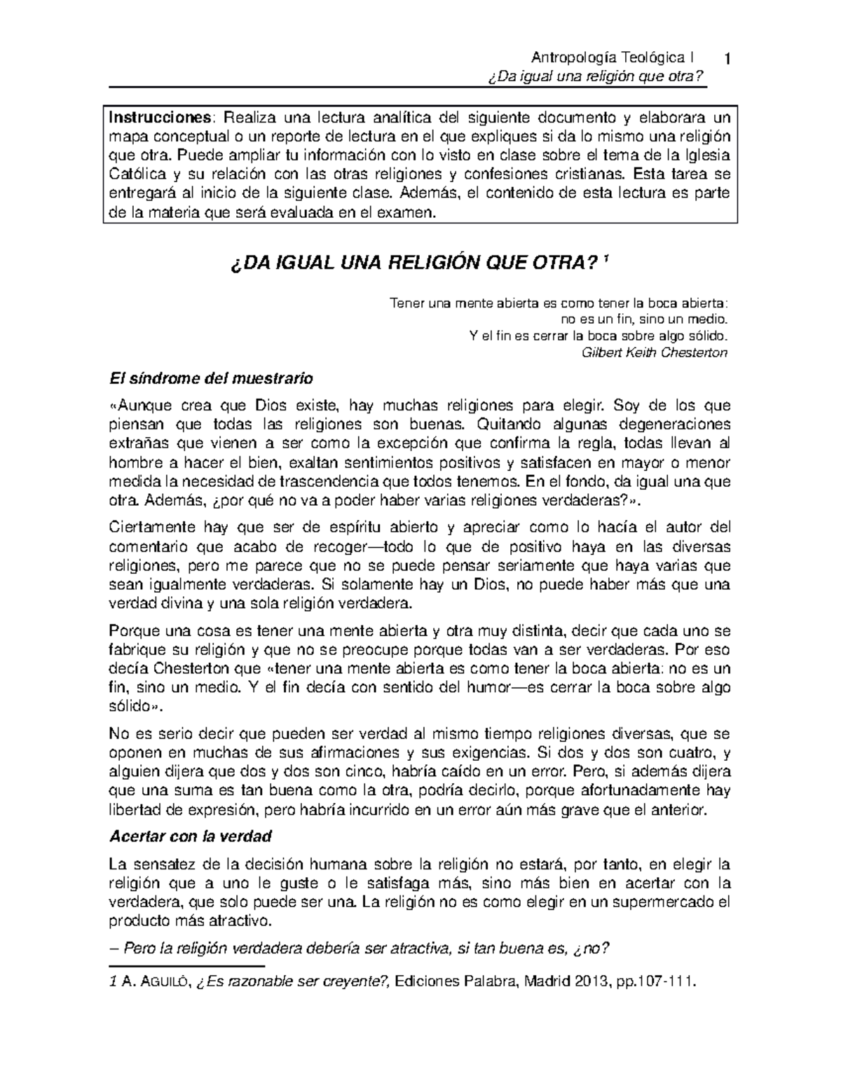 ¿Da igual una religión que otra - Antropología Teológica I ¿Da igual ...