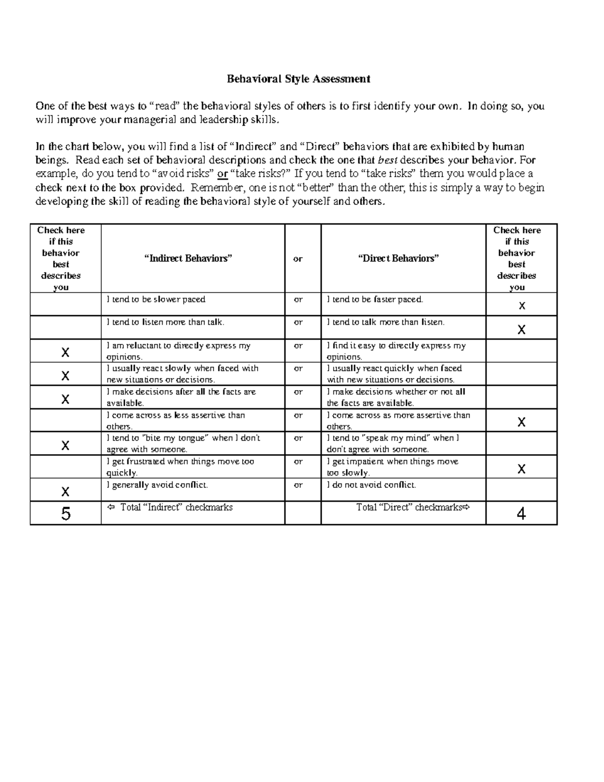 Platinum Rule Style Assessment - Behavioral Style Assessment One of the ...