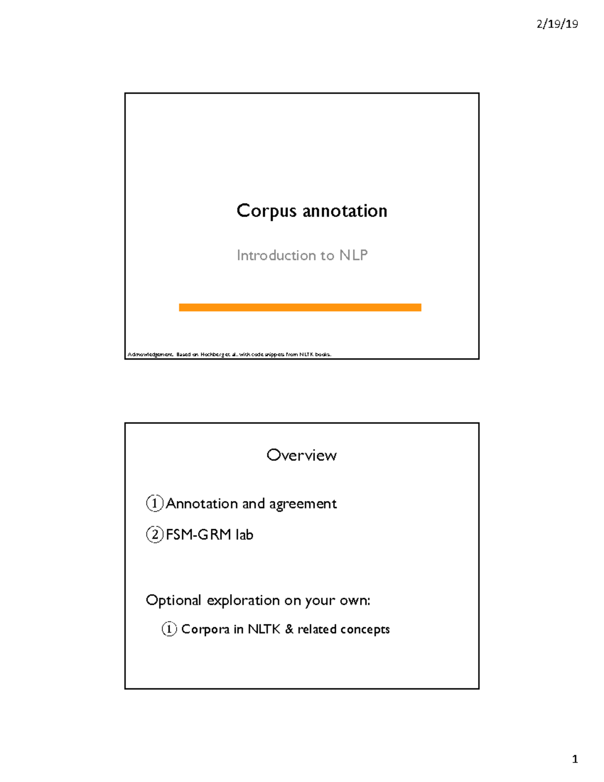 (6) Corpus Annotation - Lecture 6 notes - Corpus annotation ...