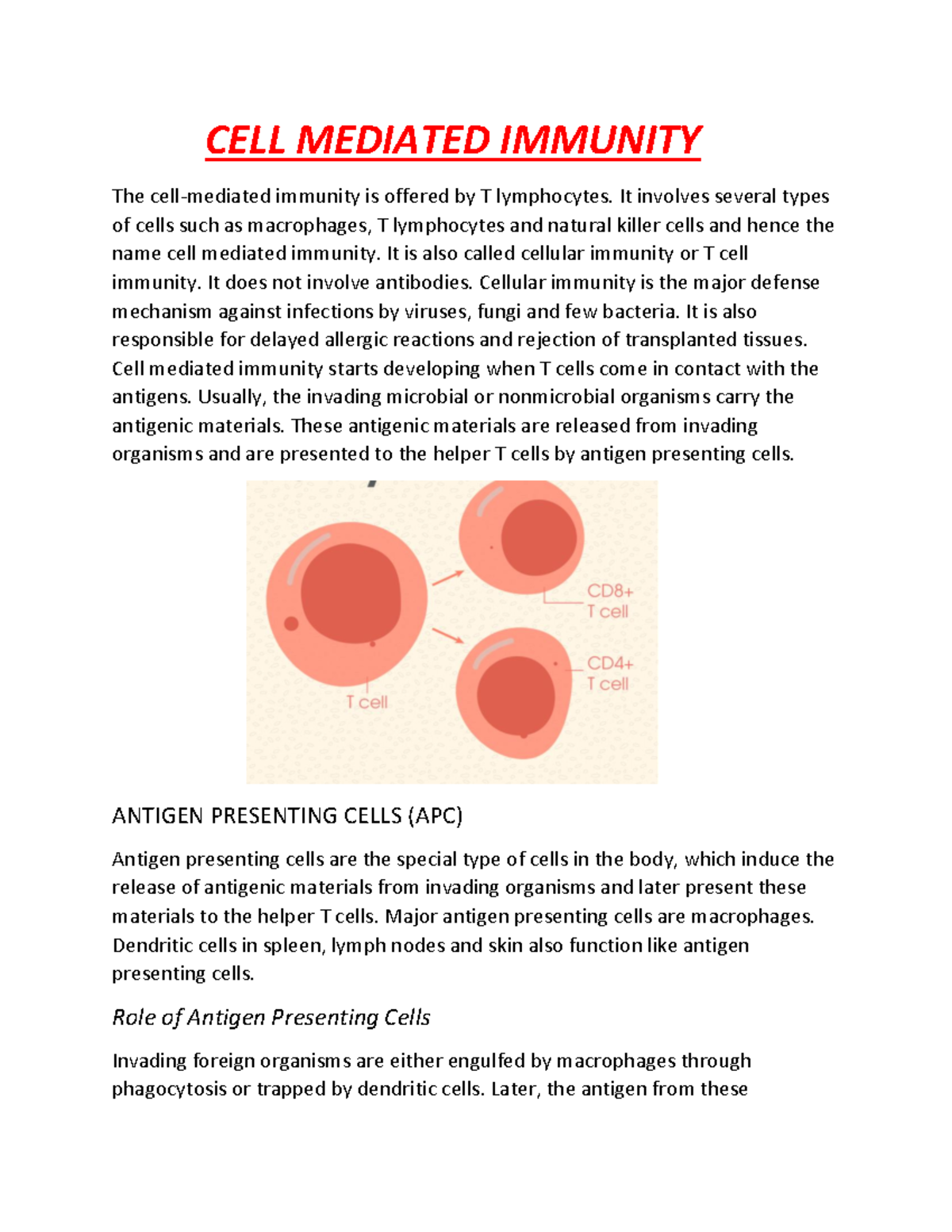 CELL Mediated Immunity - CELL MEDIATED IMMUNITY The cell-mediated ...