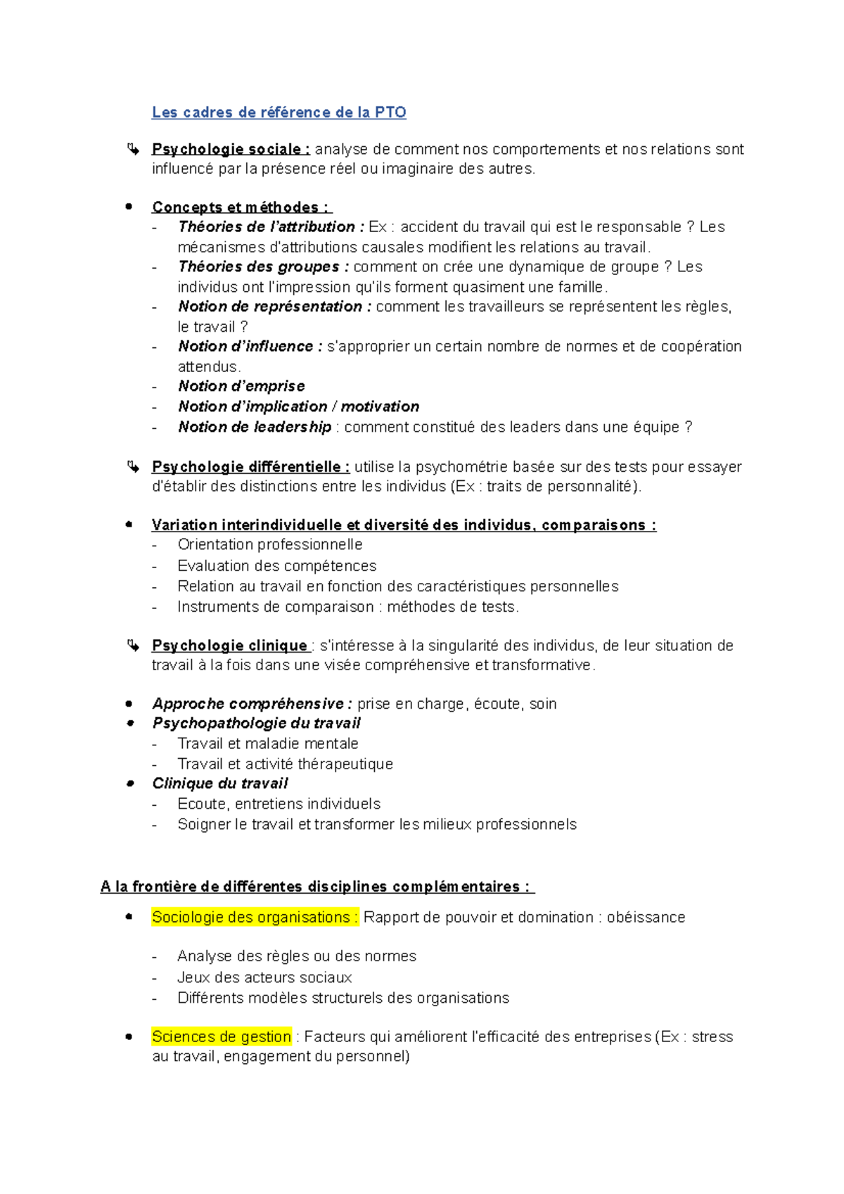 Les cadres de référence de la PTO - Les cadres de référence de la PTO ...