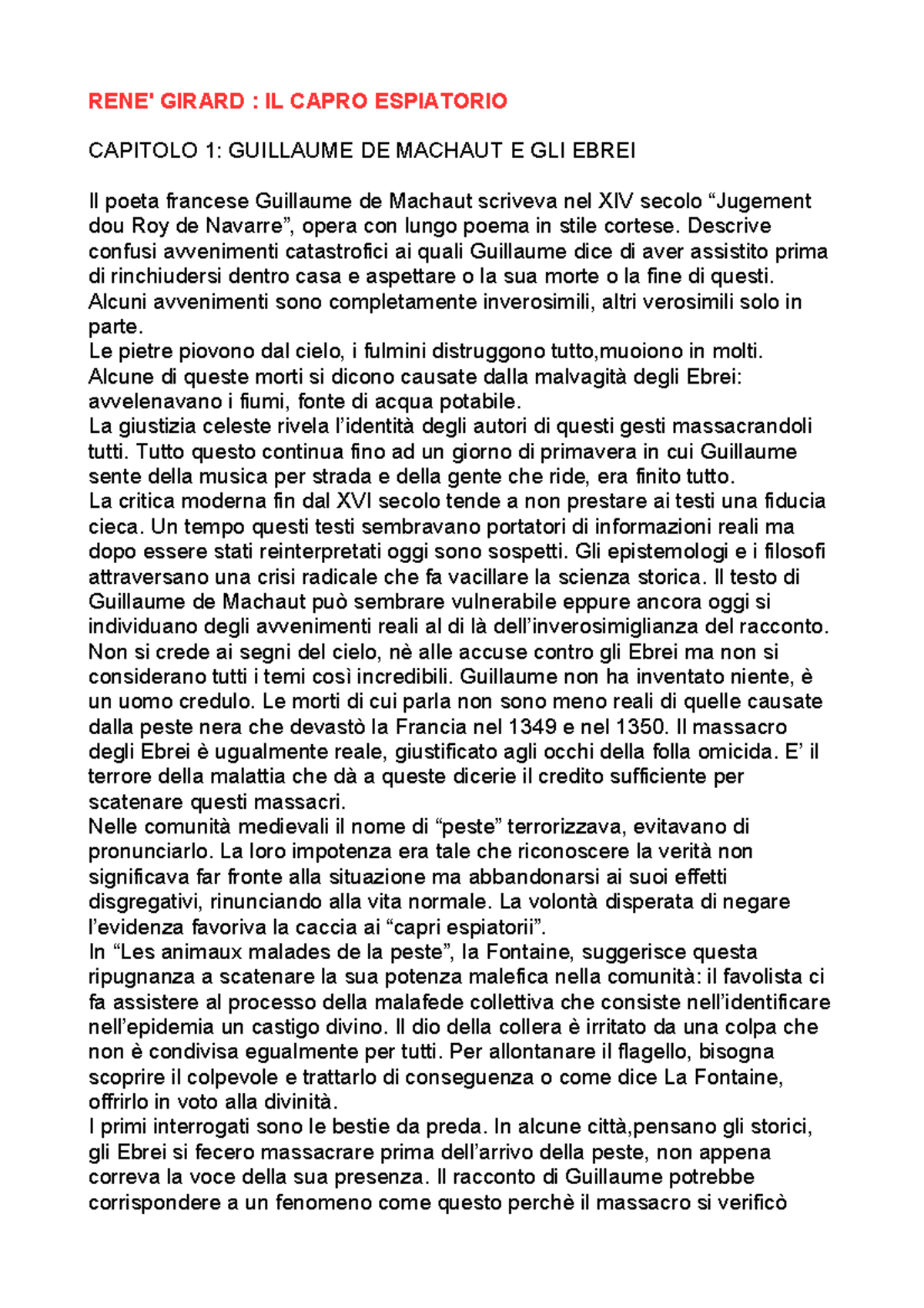 Il capro espiatorio - riassunto - RENE' GIRARD : IL CAPRO ESPIATORIO ...