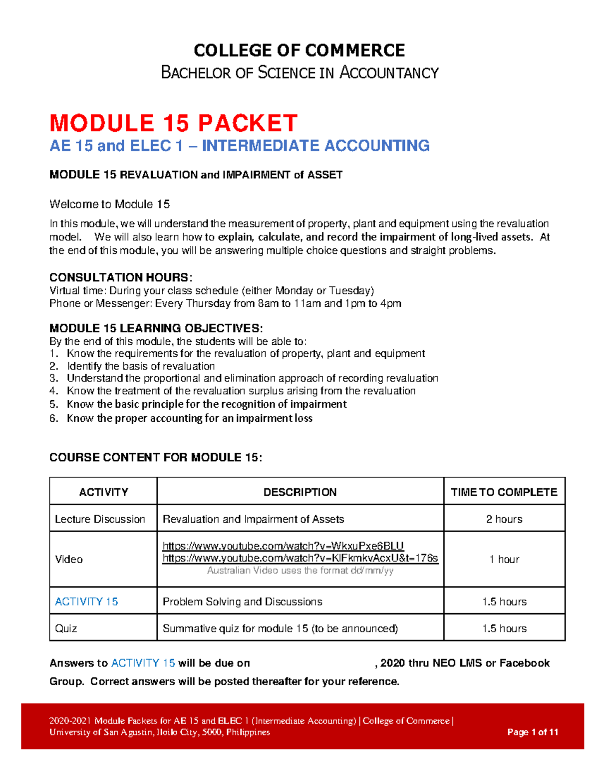 Elec 1 Module 15 - Lecture notes - BACHELOR OF SCIENCE IN ACCOUNTANCY ...