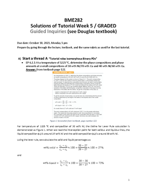 BME282 Tutorial 4 Solutions To the Problems Assigned Very Useful - BME Solutions of Tutorial ...