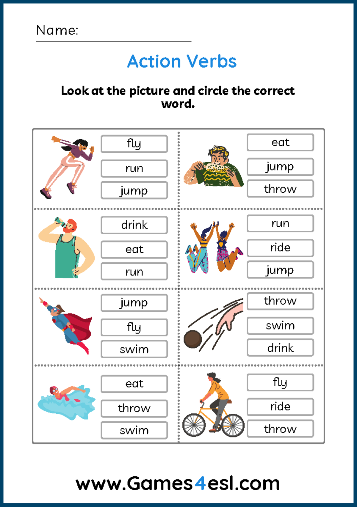 Action-Verb-Worksheets 1 - Bachelor of Secondary Education Major in ...