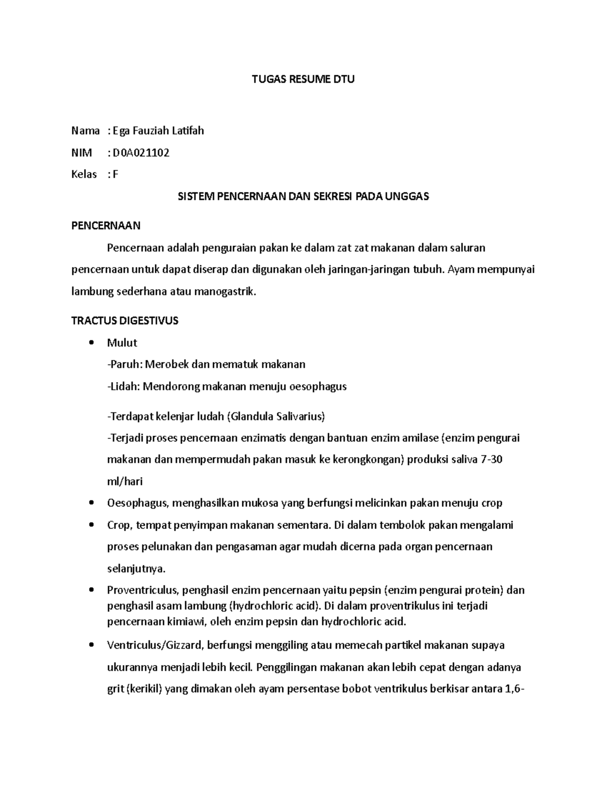 Resume DTU TM 8 - TUGAS RESUME DTU Nama : Ega Fauziah Latifah NIM : D0A Kelas : F SISTEM ...