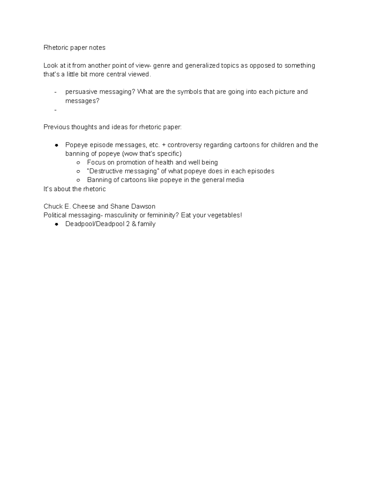 Rhetoric papers continued short motes - Rhetoric paper notes Look at it ...