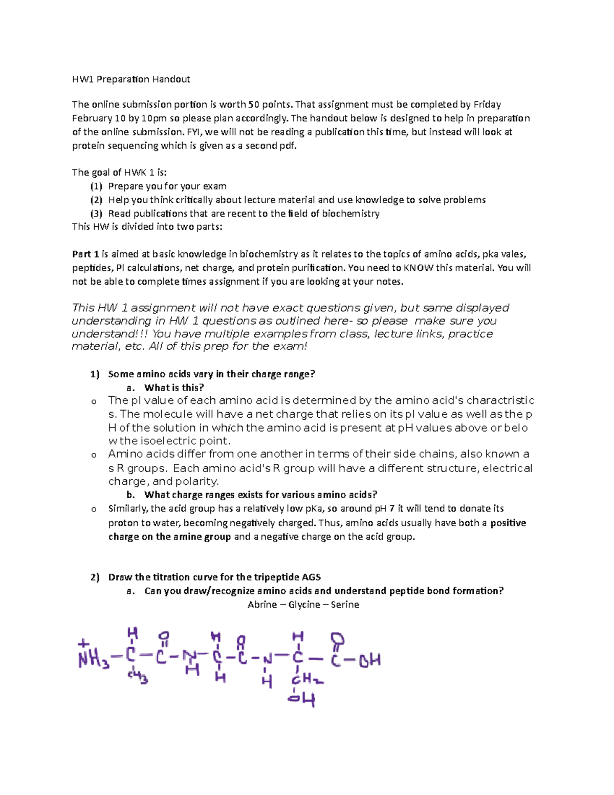 HW1 Preparation Handout - That assignment must be completed by Friday ...