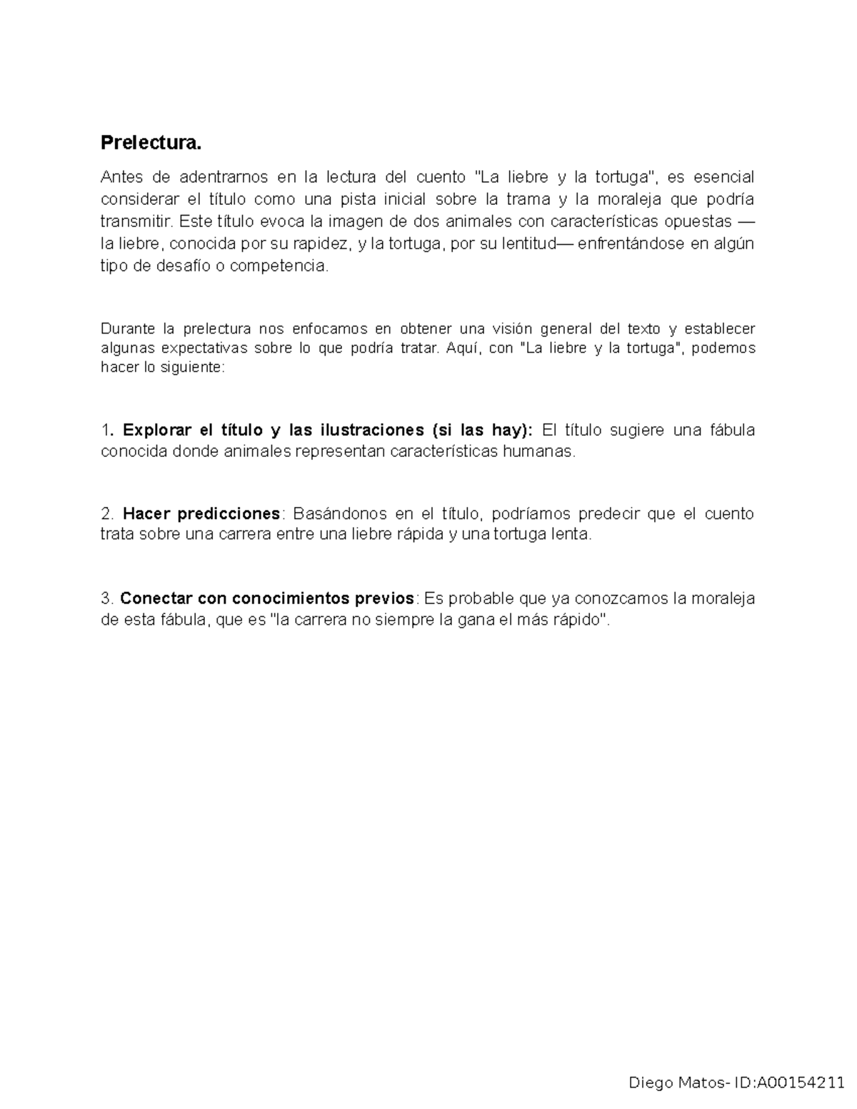 Momentos o etapas de la lectura unidad 2 actividad 1 - Prelectura ...