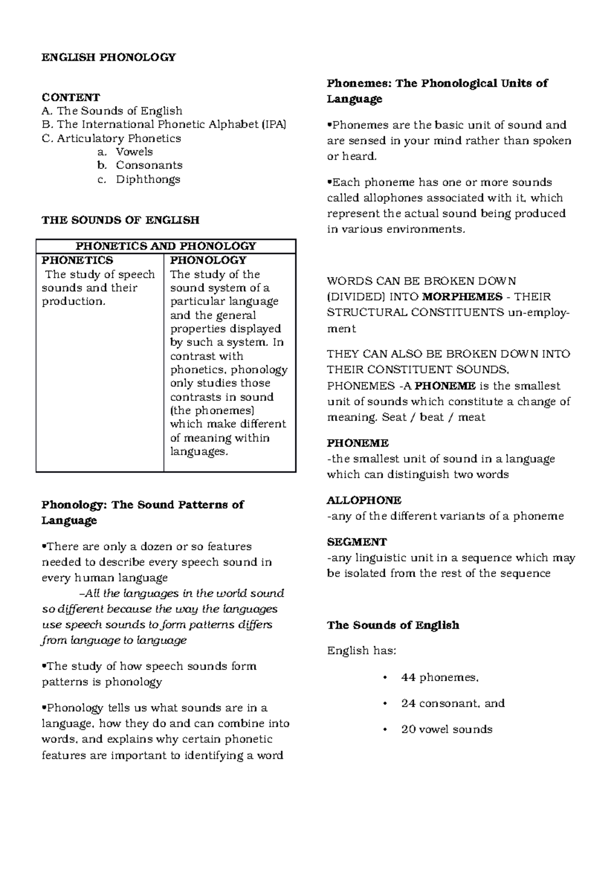 ITL-PPT2- Phonology - Lecture notes Module 1-8 - Gender and Society ...