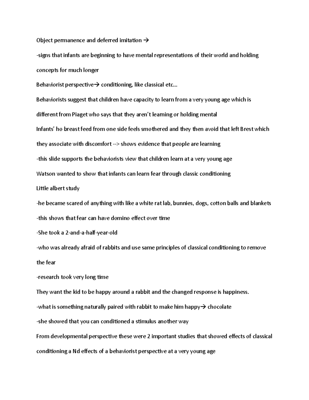 Psyc 333 class 6 - Object permanence and deferred imitation -signs that ...