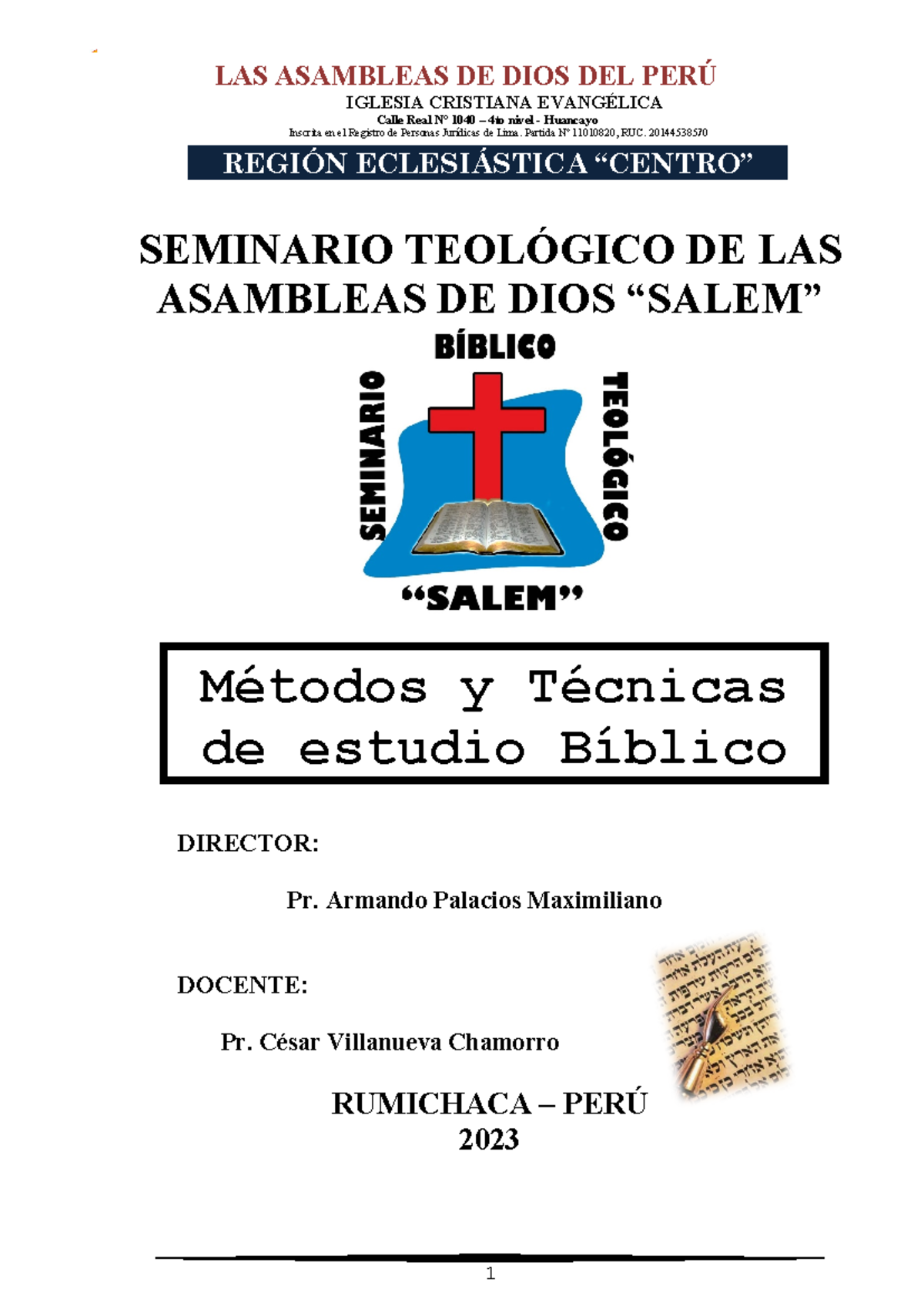 Vademecum MET Y TEC 2023 - SETAD – Salem – SEDE: Rumichaca Métodos y ...