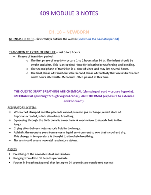 Module 4 Study Topics - Maternal Newborn MODULE 4 NOTES RITU PATEL ...