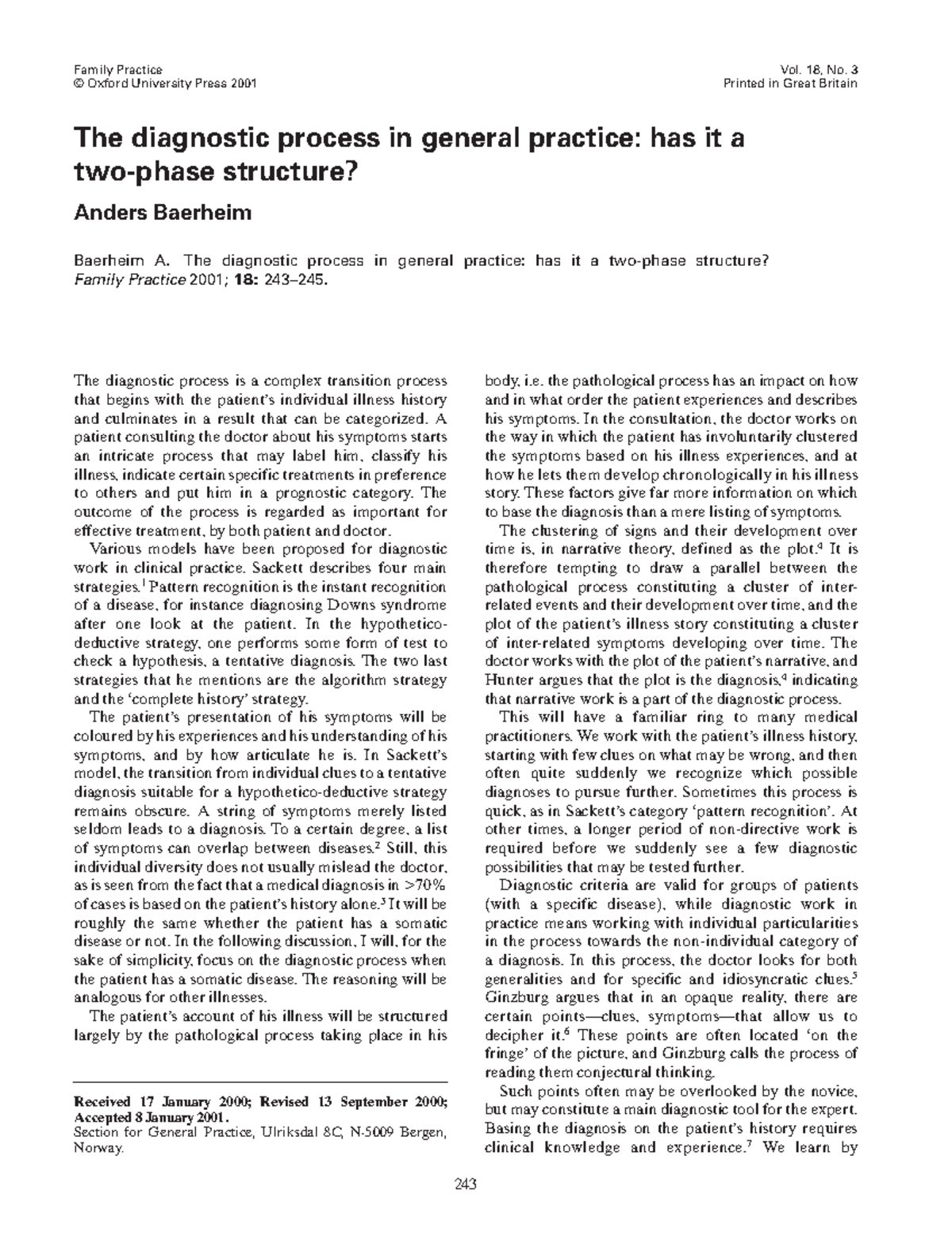 180243 - The diagnostic process in general practice: has it a two-phase ...