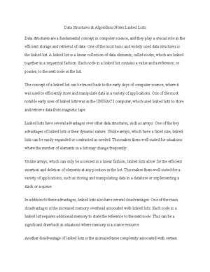 Queues Notes - Data Structures & Algorithms Notes Queues One of the ...