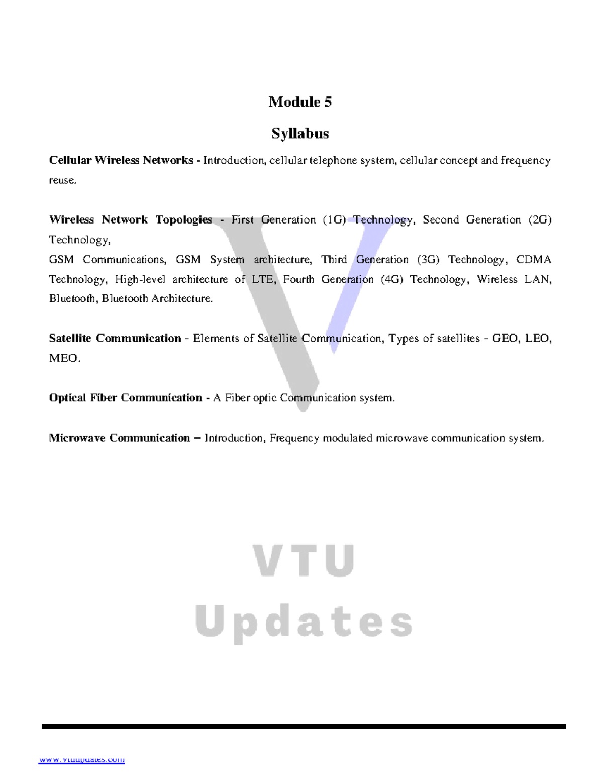 Vtu Updates - Very Useful Notes - NOTES BY Module 5 Syllabus Cellular ...