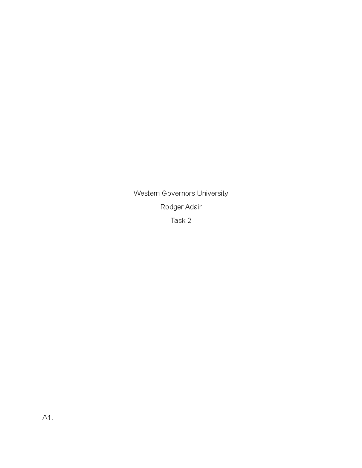 Management Communications Task 2 - Western Governors University Rodger ...