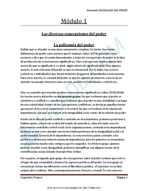 Resumen Sociologia DEL Poder Hecho - L4 M PODER COMO CONSENSO TALCOTT ...