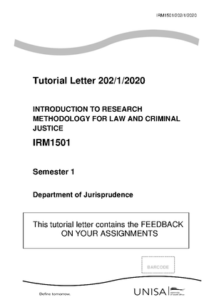 IRM1501 Assisgnment 2 - Name: ADVOCATE MAHLAKOANE Student no: 67278698 Module code: IRM Unique ...