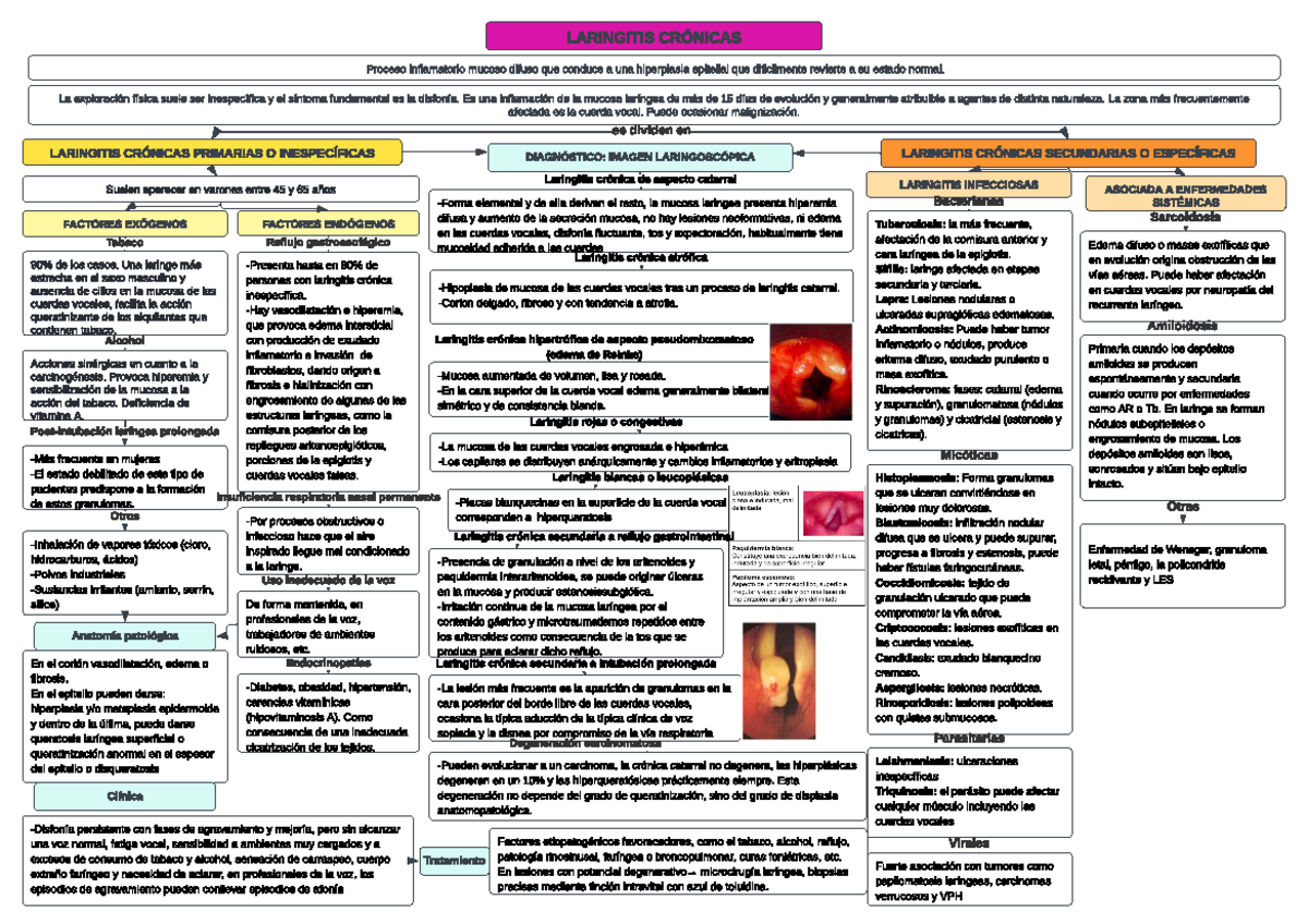 Laringitis Crónicas - mapa - LARINGITIS CRÓNICAS Proceso inflamatorio ...