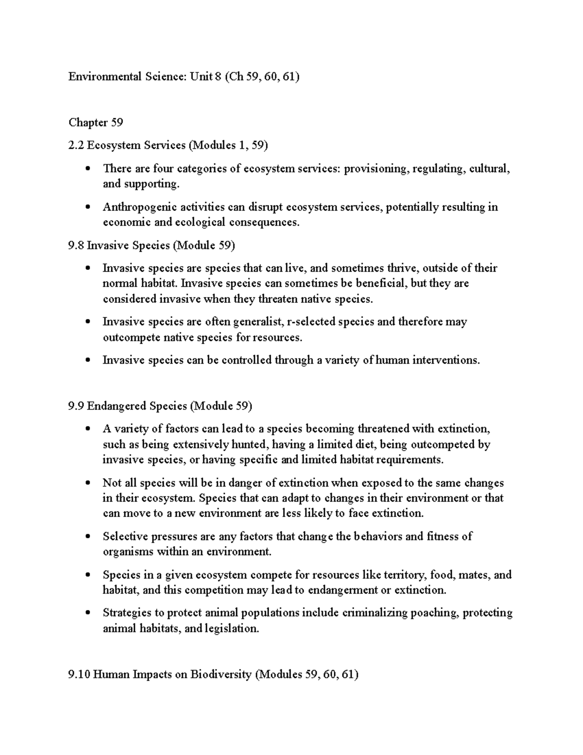 Environmental Science Notes Unit 8 Part 1 - Environmental Science: Unit ...