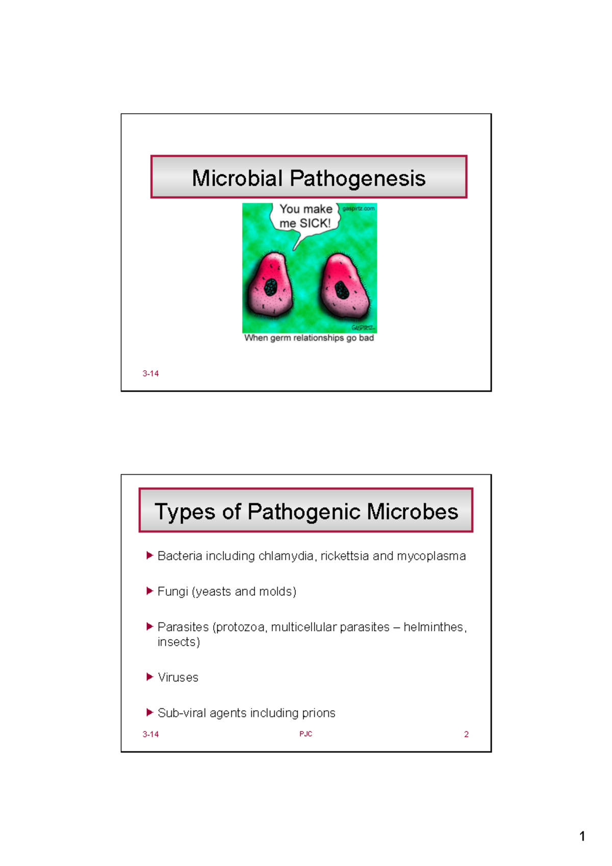 Microbial Pathogenesis Part 1 2014 (2 per page) - 3- Microbial ...