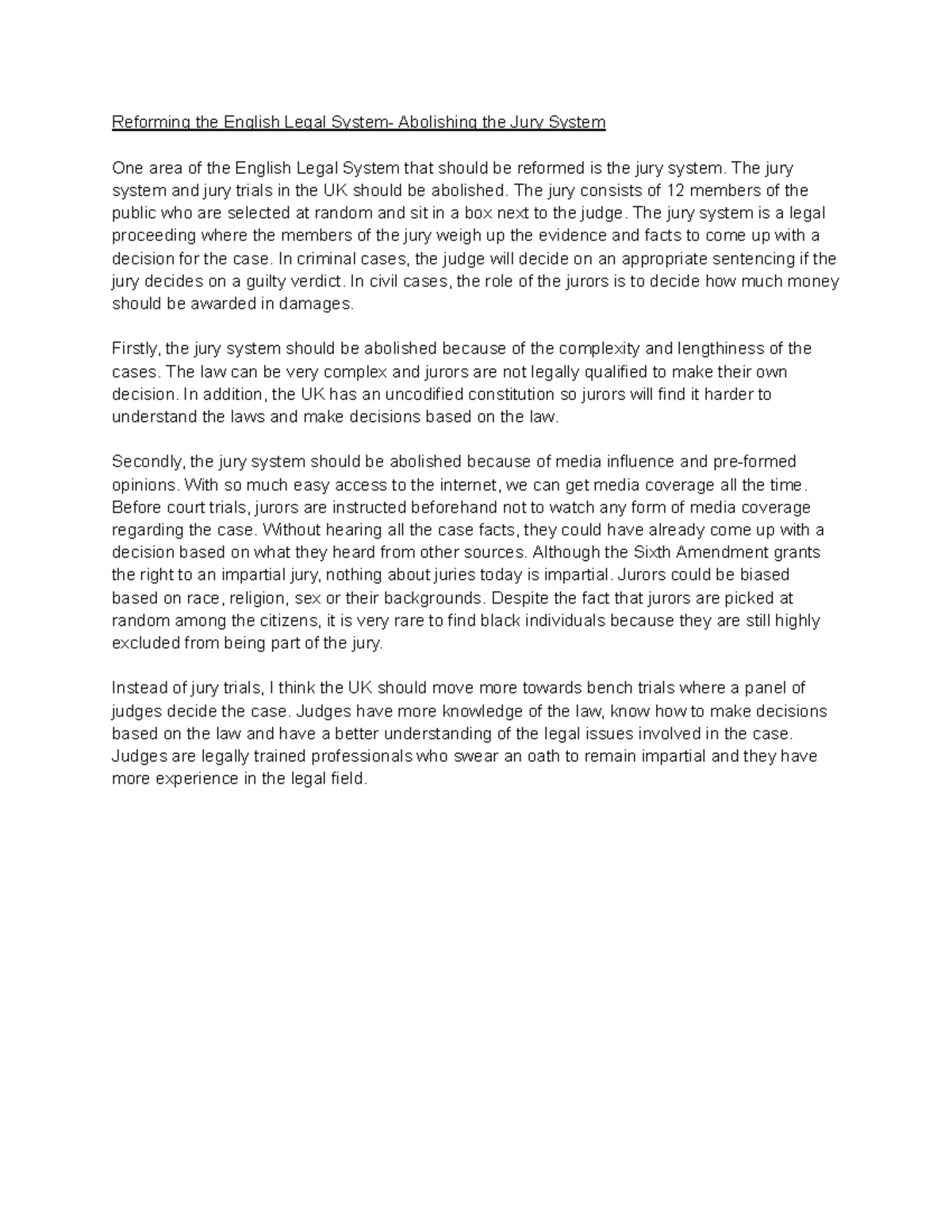 Abolishing the Jury System - The jury system and jury trials in the UK ...