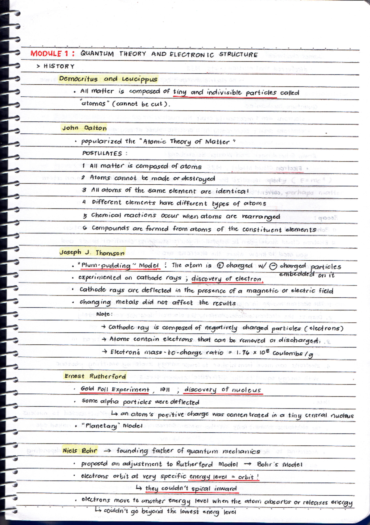 Module 1 - Quantum Theory and Electronic Structure - Principles of ...