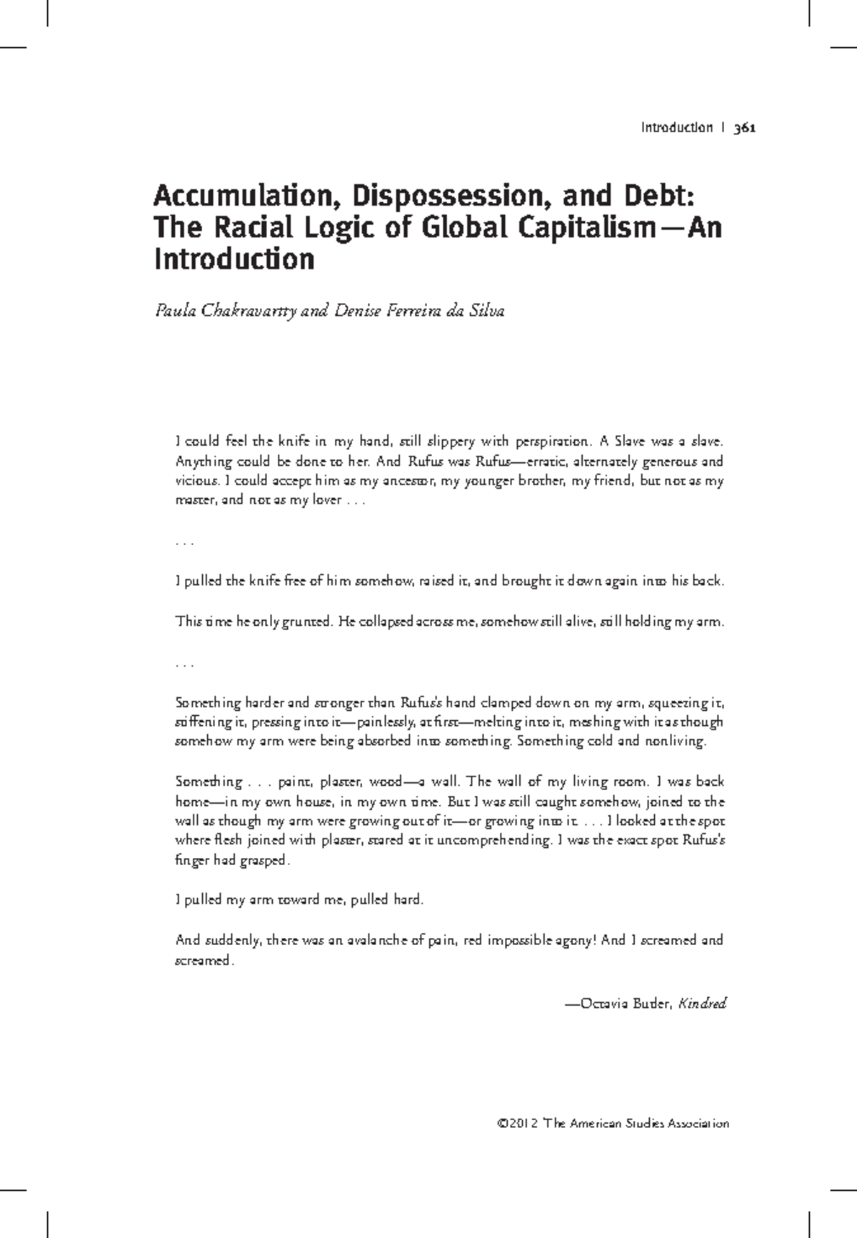 Accumulation, Dispossession, and Debt: The Racial Logic of Global ...