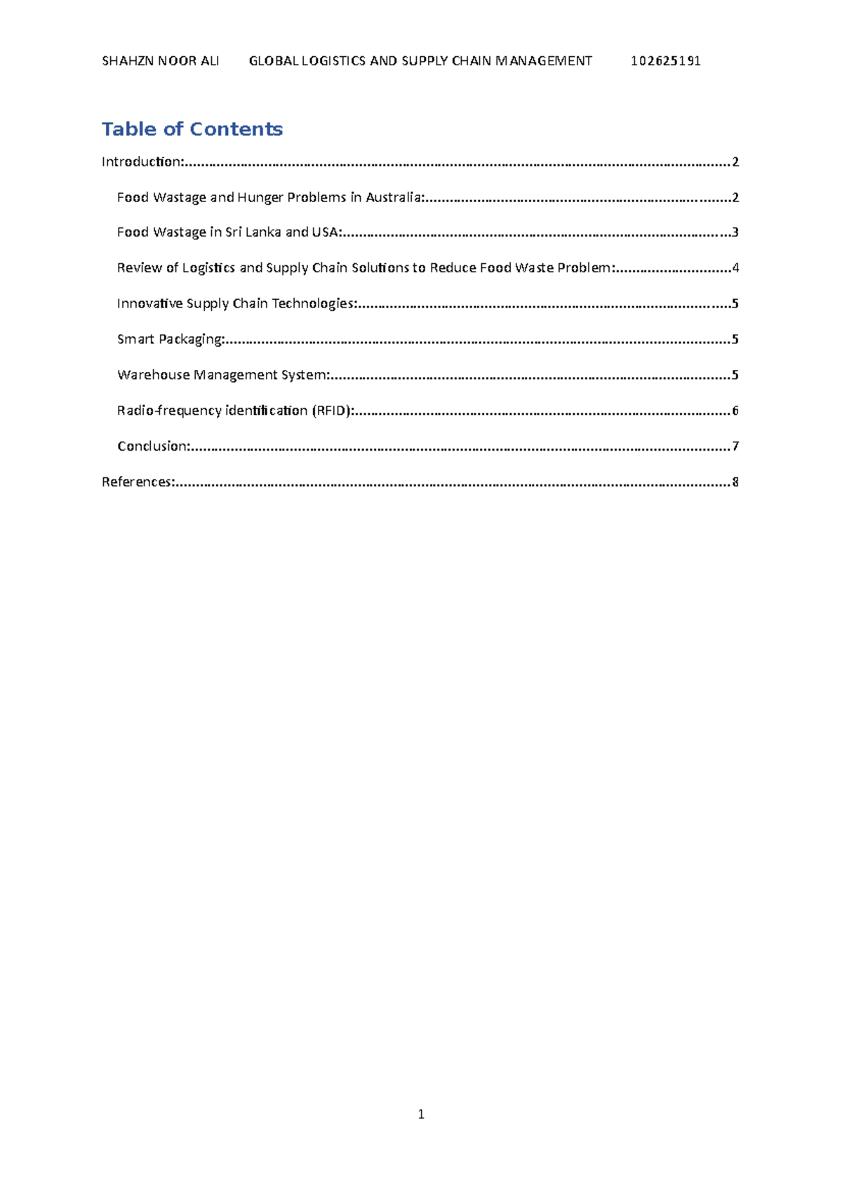 Supply chain management - Table of Contents - Studocu