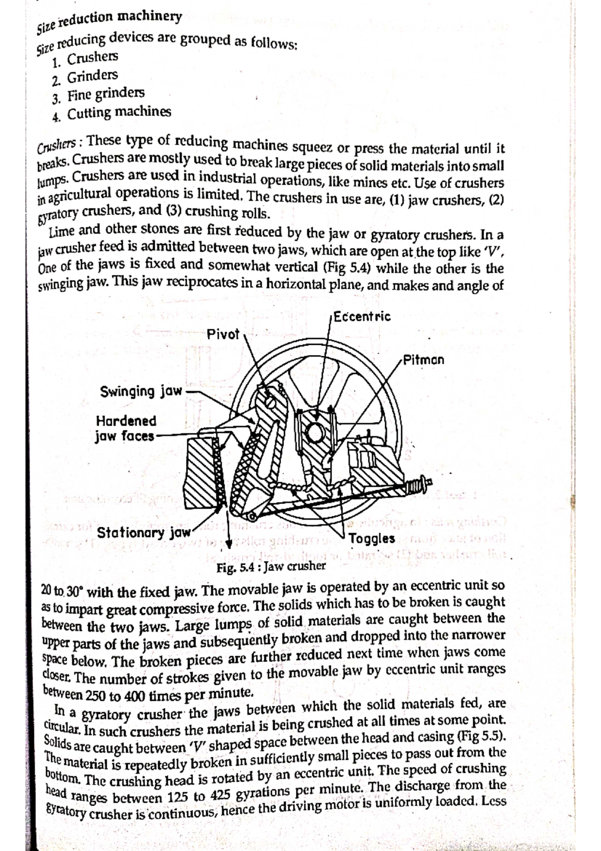 SIZE Reduction Machinery - Crushers, Grinders, Fine grinders and ...