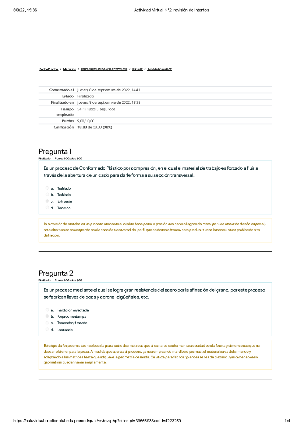 Actividad Virtual N°2 procesos de manufactura 2 - Página Principal/Mis - Studocu