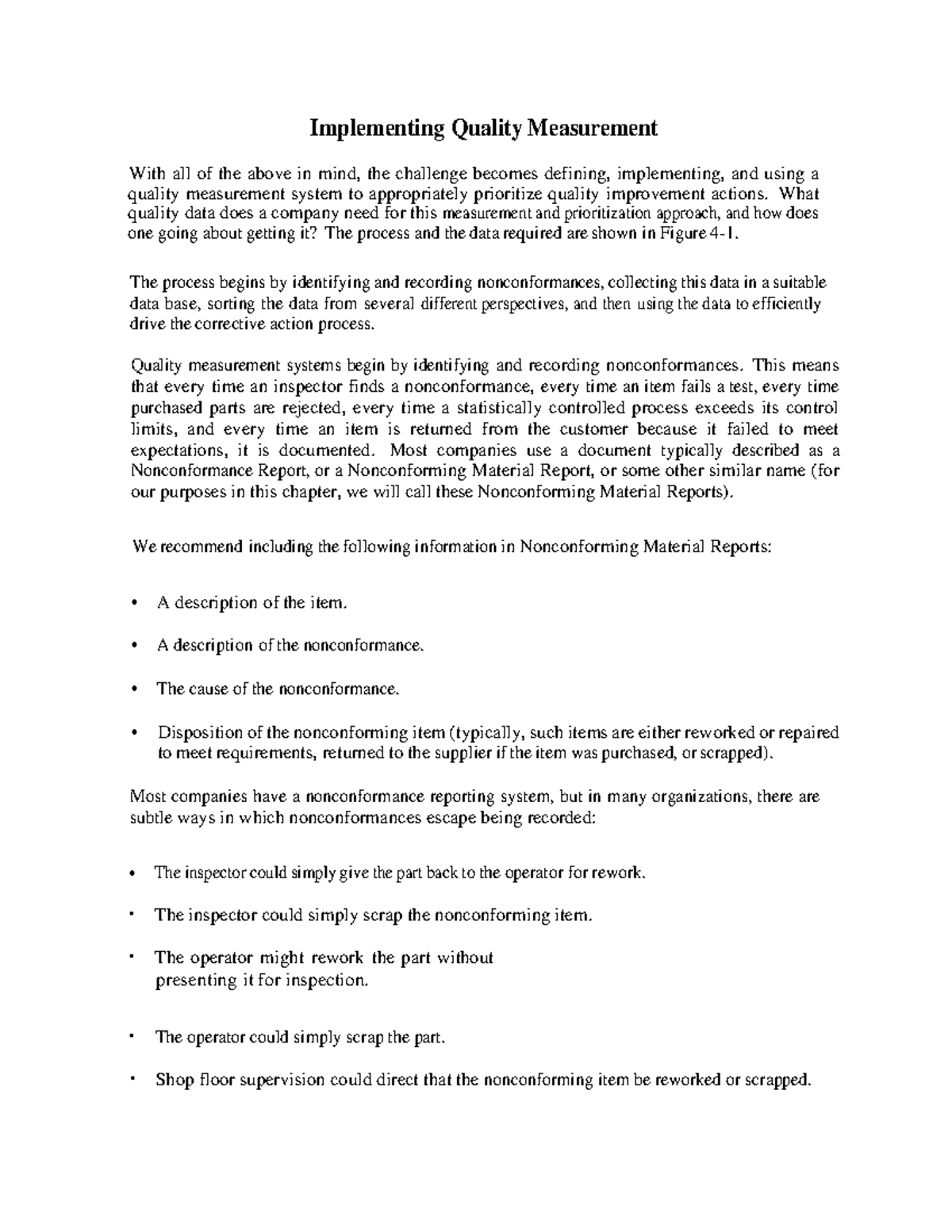 Implementing Quality Measurement - What quality data does a company ...