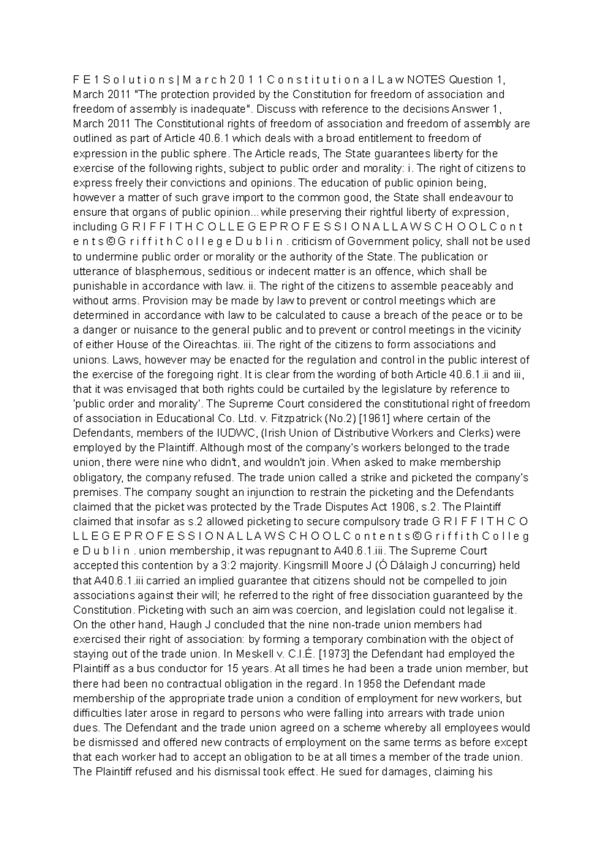 Constitutional FE1 March 2011 sample anw - F E 1 S o l u t i o n s | M ...