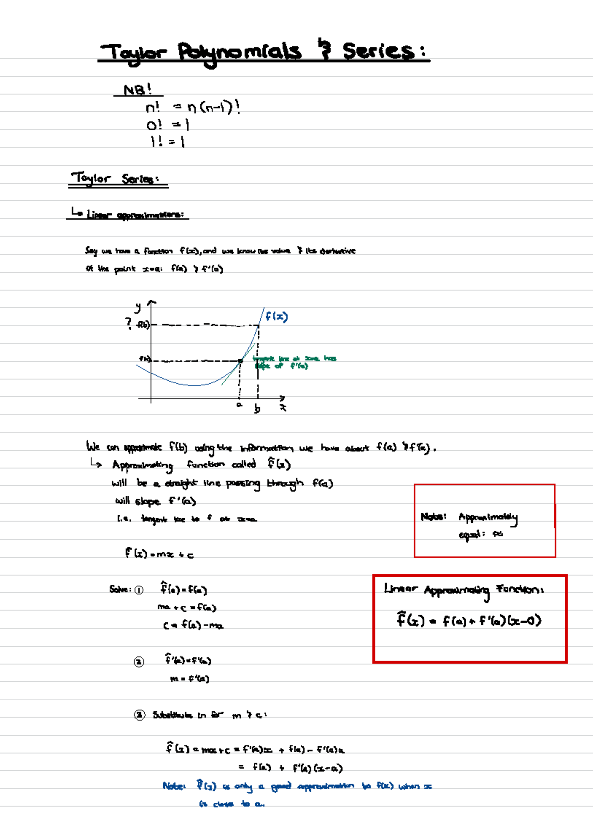 Taylor Series - Summary Mathematics 1012 - Taylor Polynomials & Series ...